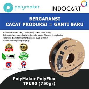 Jual 3D Printer FILAMENT PolyMaker PolyFlex TPU90 Elastic Filament 1.75mm 750gr - Clear ...