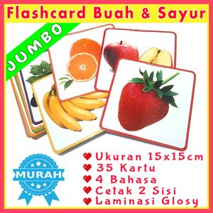 Jual Recomended Flashcard JUMBO BUAH & SAYURAN 4 Bahasa Ukuran Besar ...