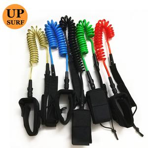 Jual 1pc Coiled Leash 8ft-12ft Surf Leash 8mm Black/Blue/Green/Orange ...