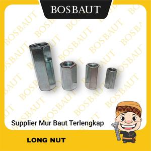 Jual LONG NUT BESI PUTIH - MUR PANJANG - HEXAGON LONG NUT 5/16X13X30 ...