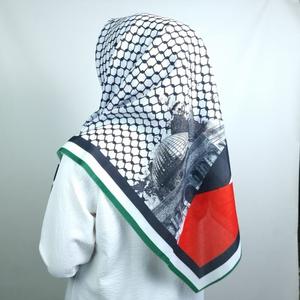 Jual Hijab jilbab kerudung segiempat voal motif palestina / hijab ...