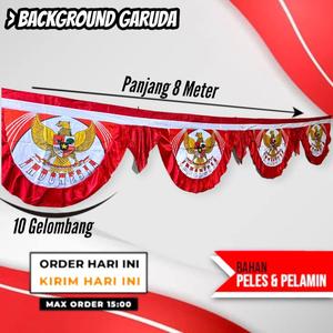 Jual Bendera Merah Putih Background Garuda Cantik 5 Gelombang - Kota ...