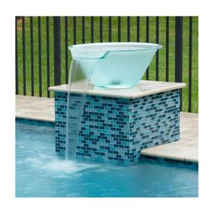 Jual Frosted glass fountain led magic water bowl for pool decoration ...
