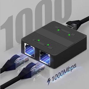 Jual RJ45 Switch 1 To 2 Ways Lan Ethernet Splitter 1000Mbps Internet ...