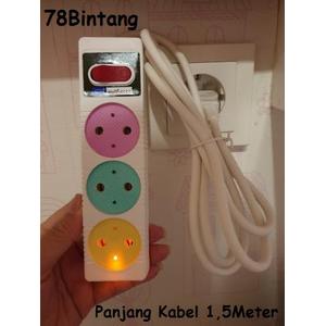 Jual Terbaru 78Bintang Yunior Stop Kontak Listrik 3 Lubang Colokan 1,5 ...
