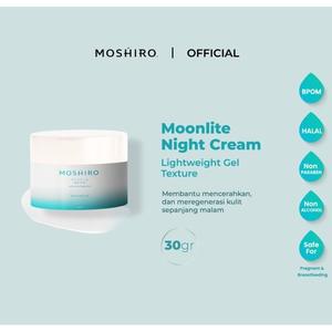 Jual MOSHIRO Moonlite Brightening Skin Barrier Night Cream 30g Cream ...
