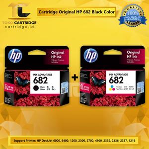 Jual Cartridge Tinta 682 Black Color Original Printer Deskjet 6000 6075 ...