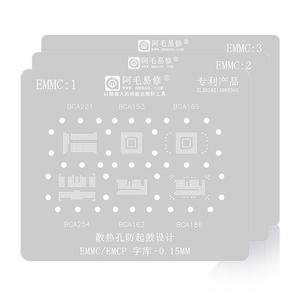Jual Amaoe EMMC1 2 3 BGA Reballing Stencil BGA EMCP EMMC Reballing Solder Tin Plant Net Steel ...