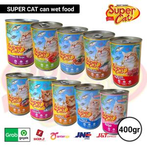 Jual SuperCat kaleng 400gr Adult & Kitten ALL VARIANT super cat wet ...