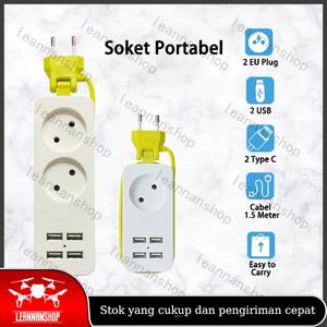 Jual Stop Kontak Power Strip Adapter with 4 USB Ports and 2 Lubang ...