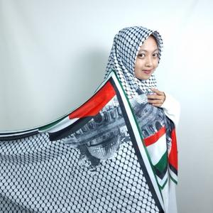 Jual Hijab jilbab kerudung segiempat voal motif palestina / hijab ...
