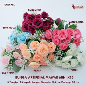 Jual [ 5 Tangkai ] Artifisial Bunga Mawar Mini / Artifisial Bunga ...
