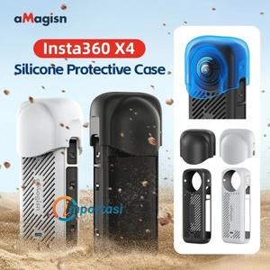 Jual aMAGISN Full Set Silicone Case + Lens Cap For INSTA360 X4 Casing ...