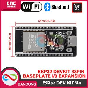 Jual ESP32 DOIT WIFI BLUETOOTH IOT DUAL CORE TYPE-C 38P PLUS BASE PLATE ...