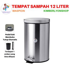 Jual IKY-321 TEMPAT SAMPAH DUST BIN INJAK STAINLESS STEEL 12 LITER ...