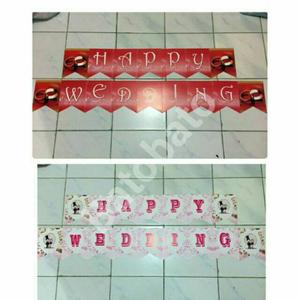 Jual Banner Happy Wedding - Banner Pernikahan - Banner Nikah - Bendera ...