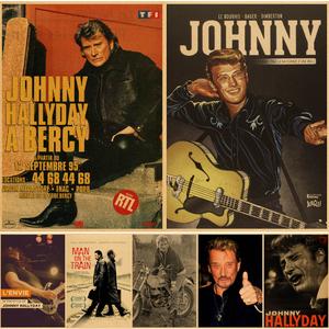 Jual Johnny Hallyday Posters Retro Kraft Paper Vintage Room Home Bar ...