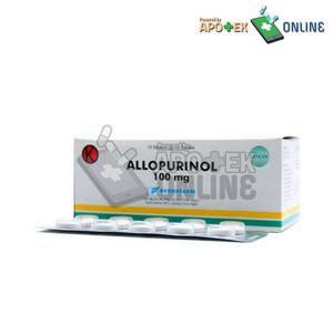 Jual ALLOPURINOL 100 MG 1 STRIP 10 TABLET/ALLOPURINOL/PENURUN ASAM URAT ...