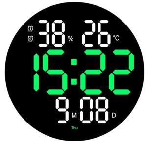 Jual NEW 10 Inch Round LED Clock Large Screen Room Digital Clock Week ...
