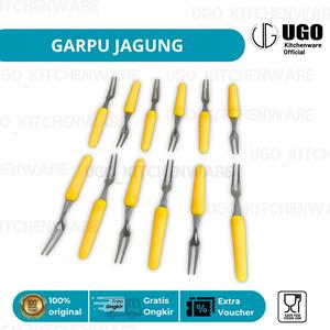 Promo BERINDO Garpu Jagung Kecil 12 Pcs | Garfu Kue Stainless Mini ...