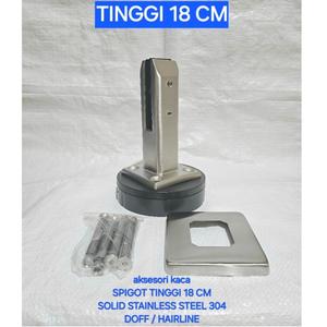 Jual SPIGOT KACA 18 CM DOFF TIANG RAILING BRAKET KAKI JEPIT SOLID ...