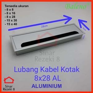 Jual Lubang Kabel Meja Kotak Kantor 8 x 28 cm ALUMINIUM Grommet Cable ...