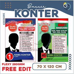 Jual Spanduk Banner Plang Toko Konter / Banner Spanduk Konter Murah / Renda Konter / Flag Banner ...