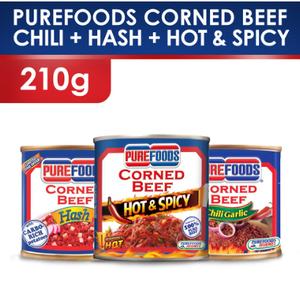 Jual Purefoods Corned Beef Ori Hot n Spicy Chili Garlic Hash 210g ...