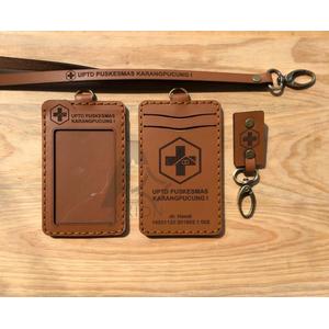 Jual Name Tag Kulit Id Card Holder Lanyard + Capitan - Kota Surabaya ...