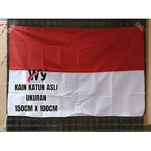 Jual bendera MERAH PUTIH KAIN KATUN ASLI TEBAL UKURAN 150CM X 100CM ...