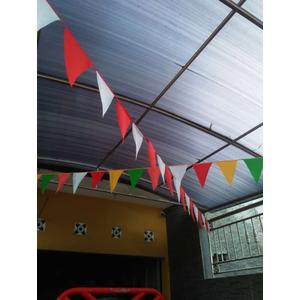 Jual UMBUL BENDERA RUMBAI PANJANG 5METER DAN 10METER Bendera segitiga renteng merah putih ...