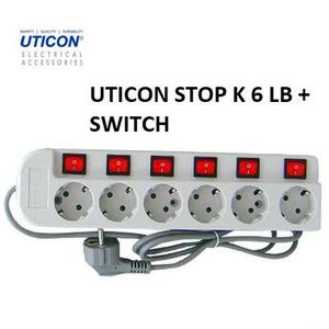 Jual Uticon Stop Kontak 6 Lubang Kabel 1.5 Meter + Saklar Tersendiri Colokan Terminal Listrik 6 ...
