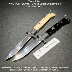 Jual Pisau Edc Akc Push Button Spine Lock Stiletto 11 Inch - Kota ...