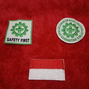 Jual Bordir Logo Safety First / K3 / Bendera Merah Putih / Bordir ...