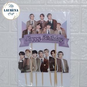 Jual Topper birthday cake/ hiasan kue ulang tahun tema BTS - Kab ...