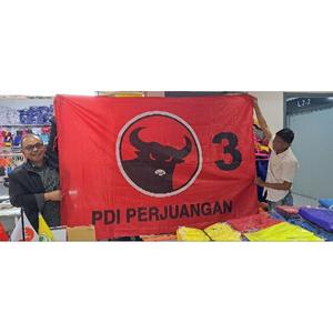 Jual Bendera partai pdip ukuran 2x3/bendera pdip 2 x 3m bendera besar ...