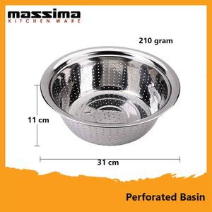 Jual Baskom Lubang Stainless Tirisan Saringan Buah Sayuran 31 cm - Kab ...