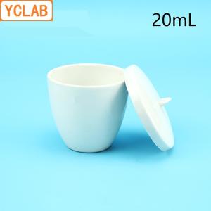Jual Lab Flow YCLAB 20mL Ceramic Crucible Medium Wall with Lid Pottery Porcelain Crockery ...