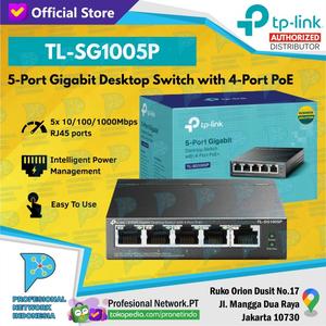 Jual TP-Link TL-SG1005P 5-Port Gigabit Desktop PoE Switch (4 PoE) Best - Kota Surabaya - CAHAYA ...