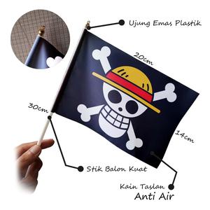 Jual Bendera Tangan One piece Mugiwara Luffy Bendera Stik Kecil Bahan ...
