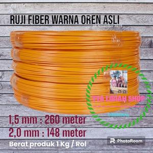 Jual Ruji fiber 1,5mm 2 mm warna oren asli gulungan 1 kg Ruji Jeruji ...