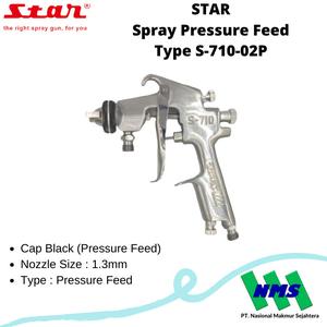 Jual STAR Spray Gun Pressure Feed Type S-710-02P Nozzle 1.3mm - Jakarta ...