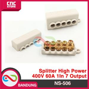 Jual Terminal Block Blok Konektor Splitter HIGH POWER 600V 60A 1 In 7 ...