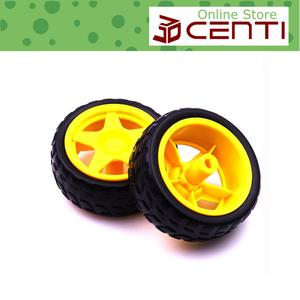 Jual RODA BAN WHEEL SMART CAR ARDUINO KUNING 68mm High Quality ...