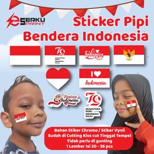 Jual -PROMO MERDEKA- Sticker Pipi Bendera - Tempelan Pipi Merah Putih ...