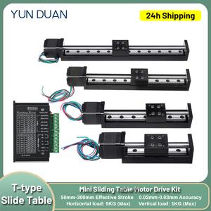 Jual X Y Z Axis Motorized Slide Table T-type Linear Guide Rail Stage ...