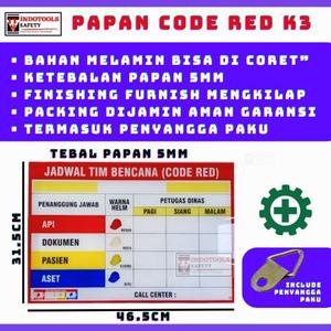 Jual Papan Jadwal Code Red K3 / Papan Piket / Papan Tim Bencana ...