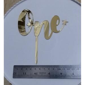 Jual Cake topper akrilik angka satu ONE old / cake topper one baby born ...