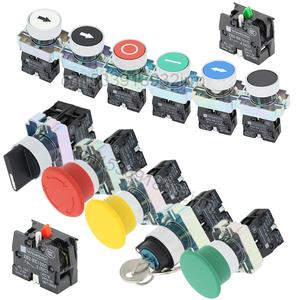 Jual XB2 Button Switch Self Reset Small Mushroom Head Emergency Stop 22mm Knob Key Start Inching ...