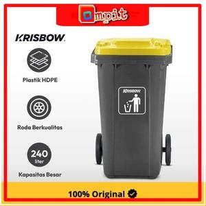 Jual Krisbow Dust Bin Tempat Sampah Plastik New Eco 240 Ltr - Abu ...